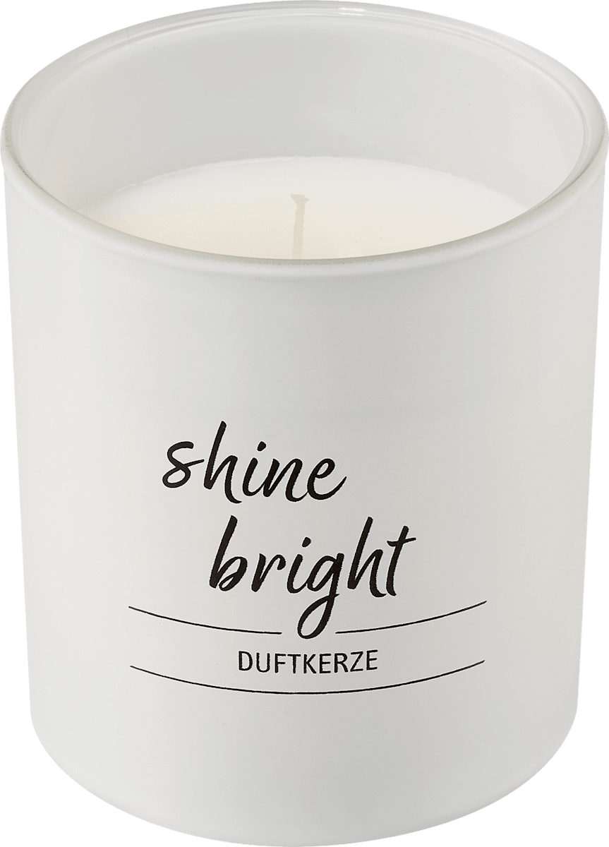 Profissimo Duftkerze im Glas weiß "shine bright", 1 St dauerhaft ...