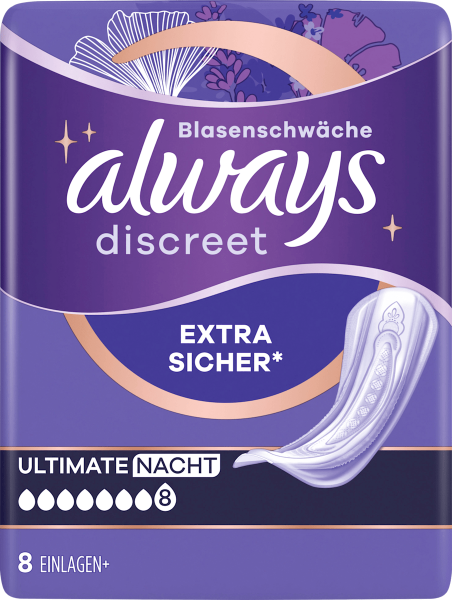 always discreet Einlagen Inkontinenz Ultimate Nacht, 8 St dauerhaft ...