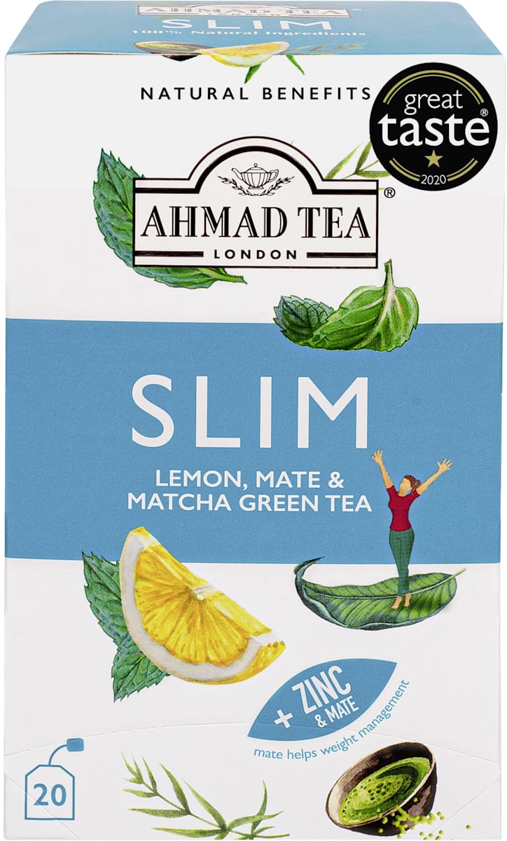 AHMAD TEA Slim čaj – limun, mate i macha zeleni čaj, 20 vrećica, 30 g ...