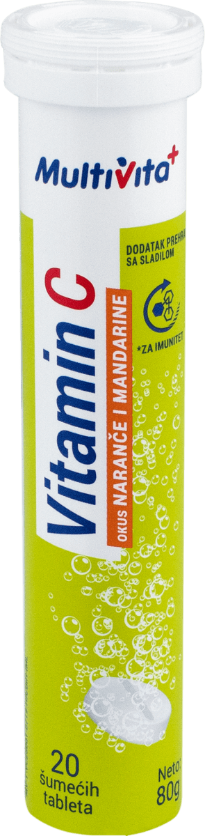Multivita Vitamin C šumeće tablete – narandža i mandarina, 20 kom., 80 ...