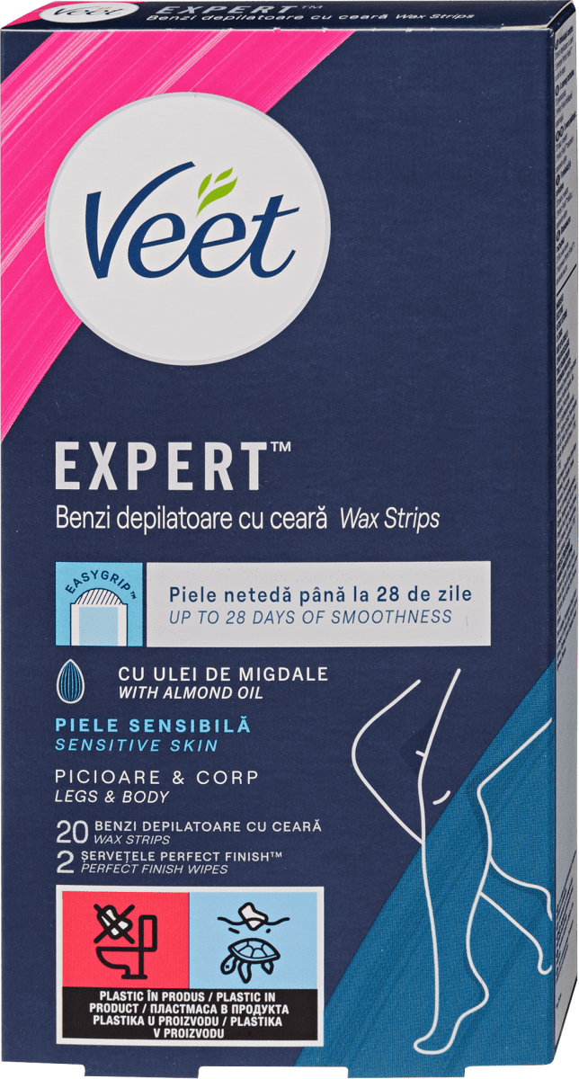 Veet Expert vosak trake za depilaciju za osjetljivu kožu, 20 kom. | dm ...