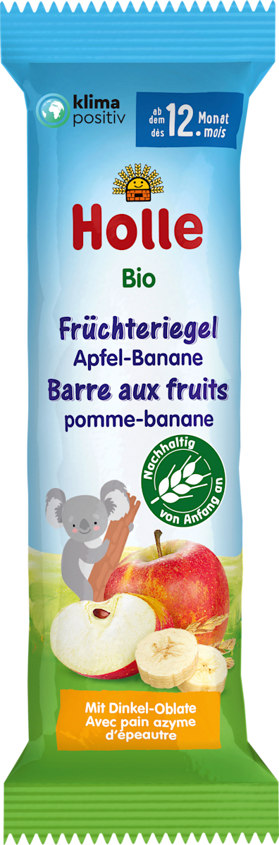 Holle Bio gyümölcs szelet alma, banán, 1 éves kortól, 25 g | dm.hu
