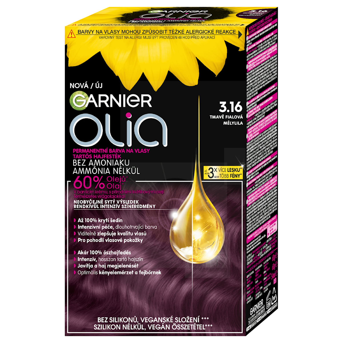 GARNIER olia Tartós hajfesték, mélylila 3.16, 1 db | dm.hu