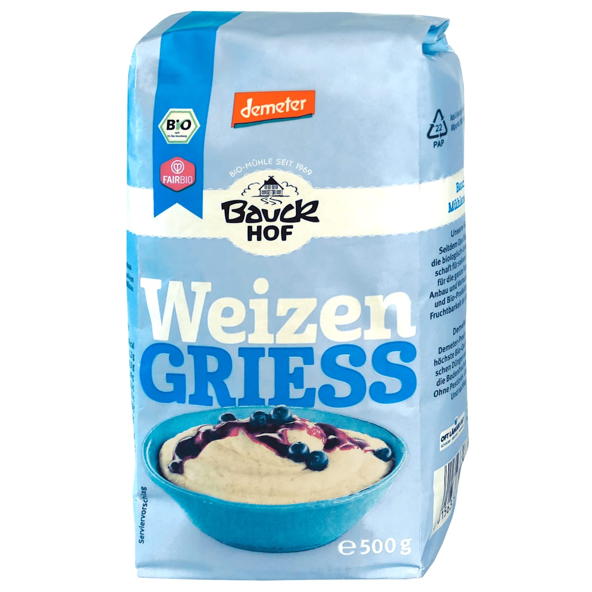 BauckHOF Gris din grâu integral, 0,5 Kg | dm.ro