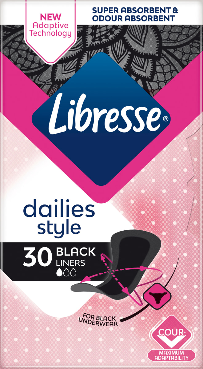 Libresse Absorbante zilnice negre, 30 buc | dm.ro