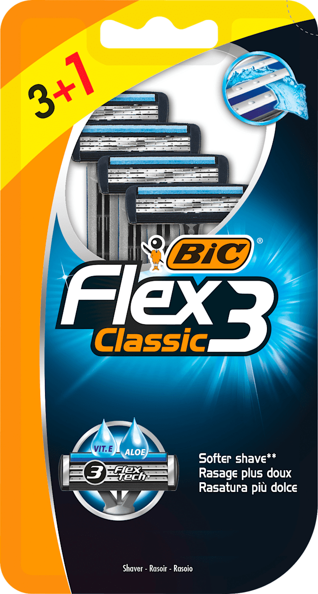 BIC Pánsky jednorazový holiaci strojček Flex3 Classic, 4 ks | mojadm.sk