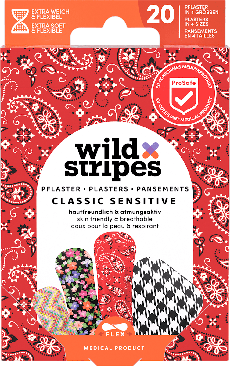 Wild Stripes Pflaster Classic Sensitive Fashion, 20 St dauerhaft ...