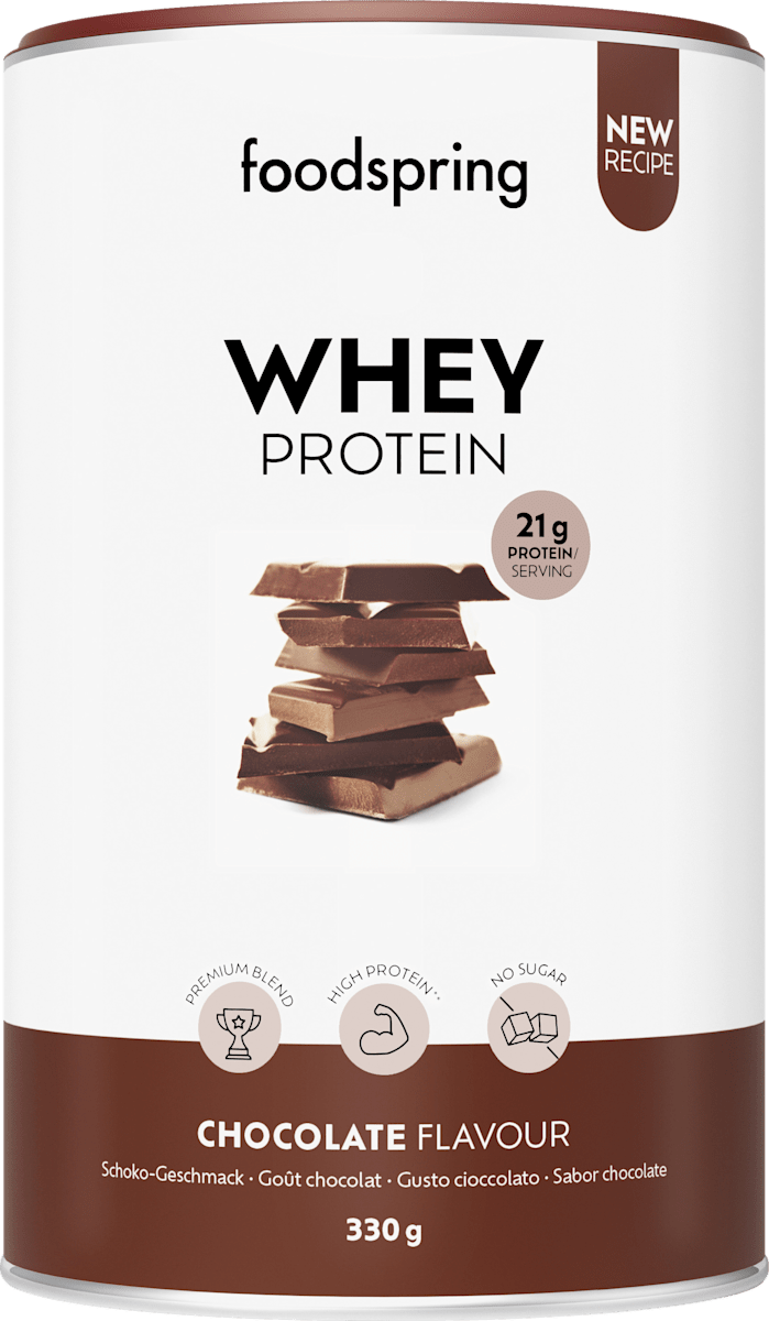 foodspring Whey Proteinpulver, Schoko Geschmack, 330 g dauerhaft ...