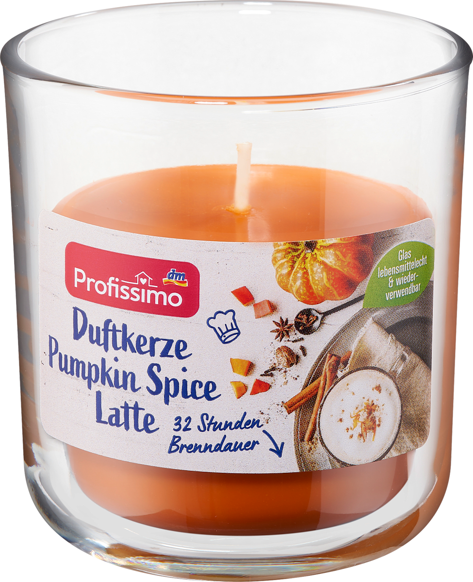 Profissimo Duftkerze im Glas Pumpkin Spice Latte, 1 St dauerhaft ...
