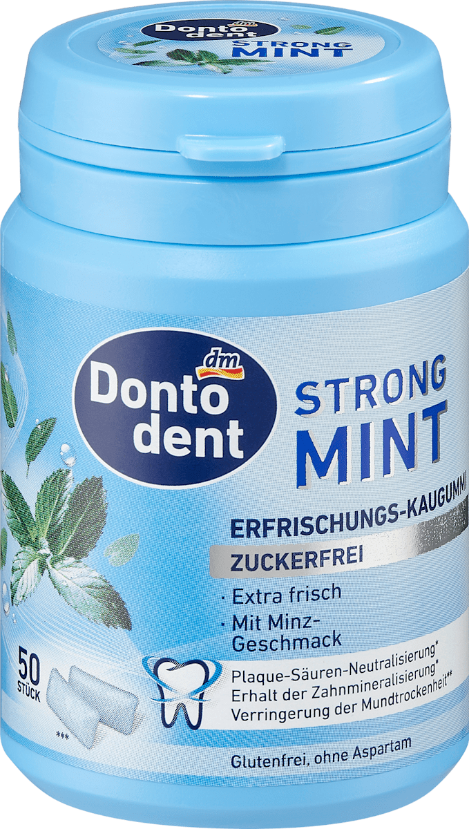 Dontodent žvýkačky Strong Mint, 50 ks | dm.cz