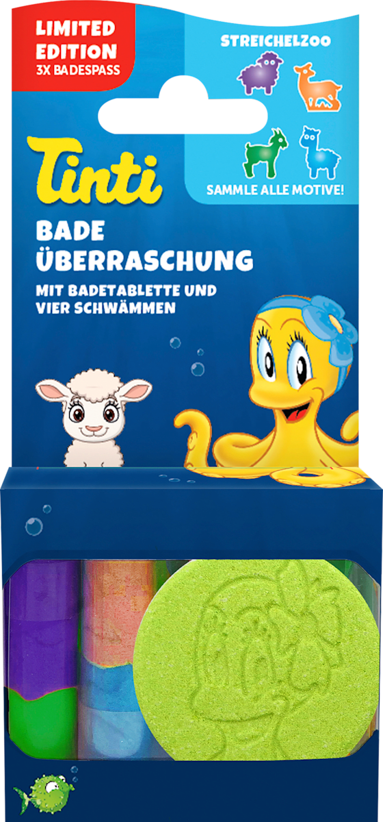 Tinti Kinder Badezusatz Badeüberraschung Set Streichelzoo, 3 St ...