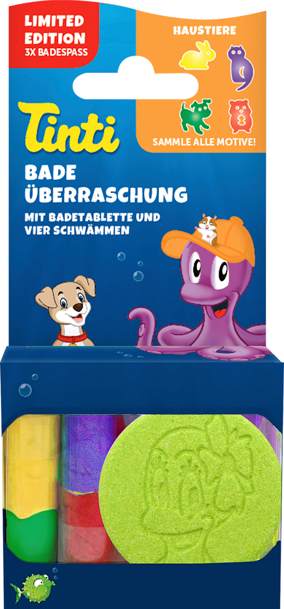 Tinti Kinder Badezusatz Badeüberraschung Set Haustiere, 3 St dauerhaft ...
