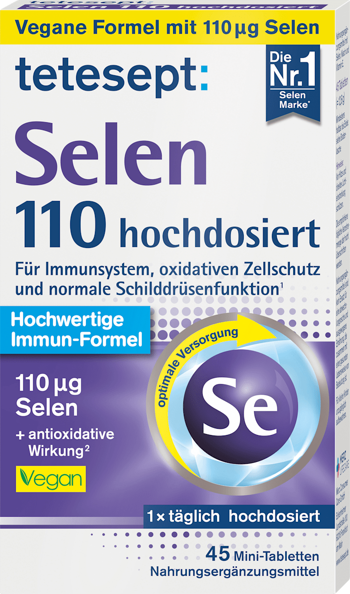tetesept Selen 110 hochdosiert Tabletten 45 St, 12,6 g dauerhaft ...