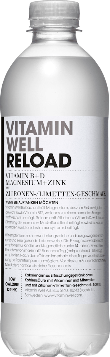 Vitamin Well Erfrischungsgetränk, Reload Zitrone-Limette, 500 ml ...