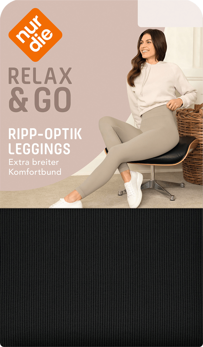 nur die Leggings Ripp-Optik schwarz Gr. 44/46, 1 St dauerhaft günstig online kaufen | dm.de