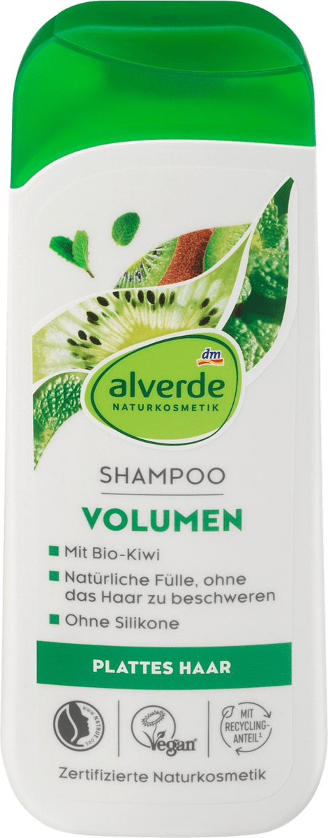 alverde NATURKOSMETIK Shampoo Volumen Kiwi Apfelminze, 200 ml dauerhaft ...