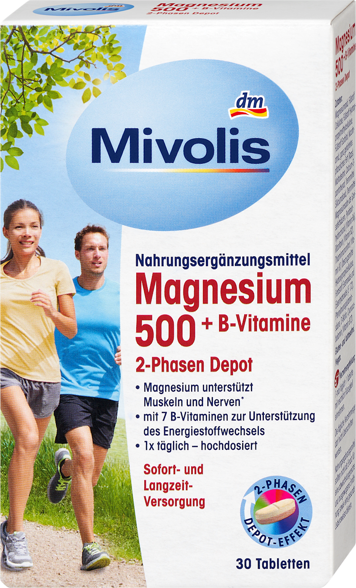 Mivolis tablety Magnesium 500+ vitamíny B, 30 ks | dm.cz