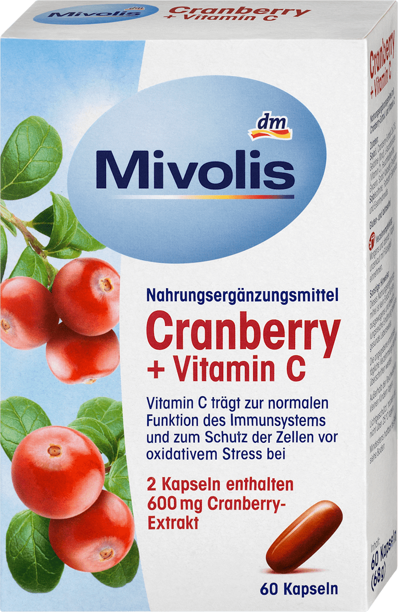 Mivolis Merișoare + Vitamina C capsule, 68 g | dm.ro