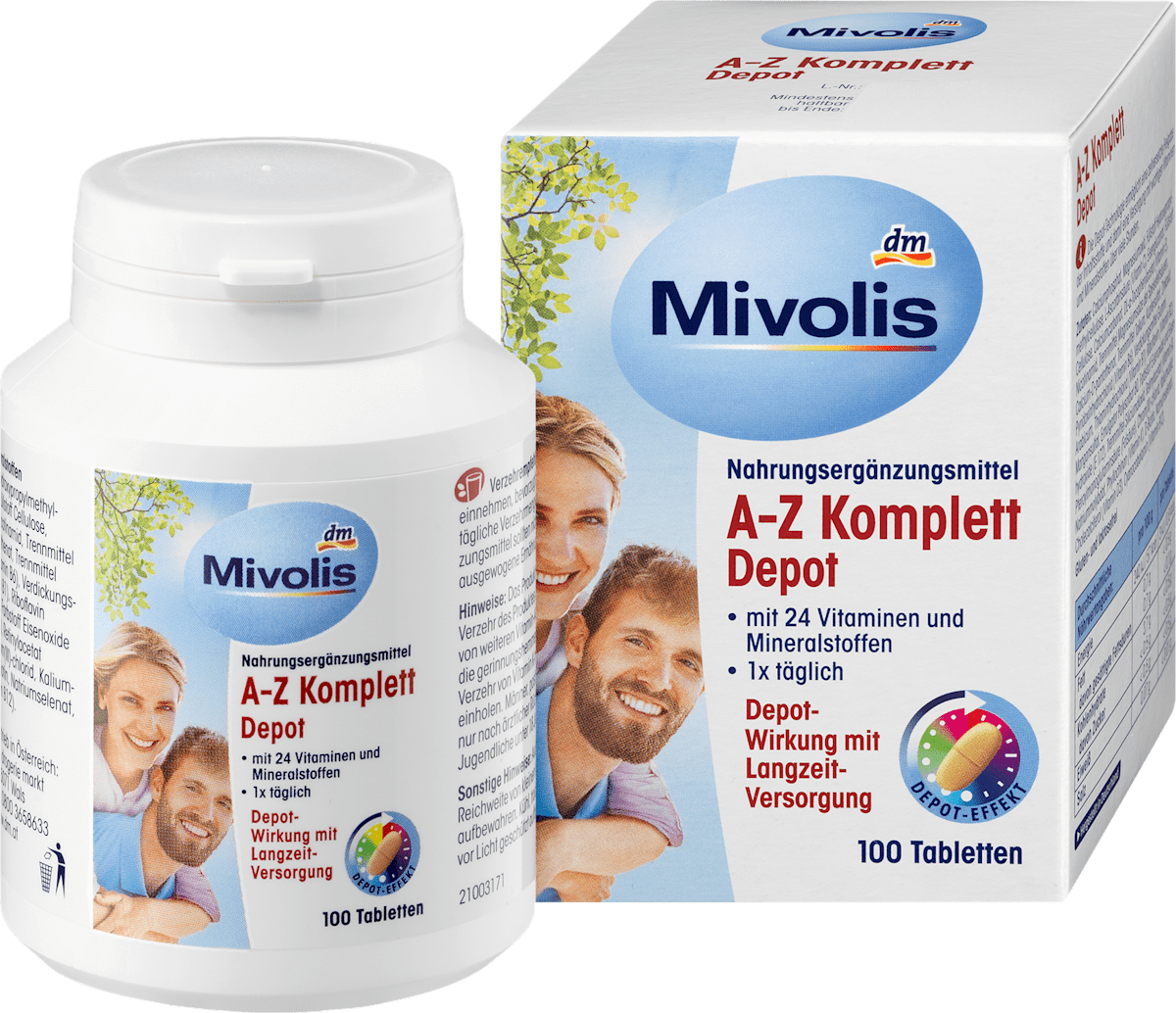 Mivolis A-Z Komplett Depot, Tabletten, 100 St., 145 g dauerhaft günstig ...