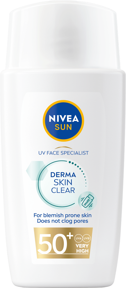 NIVEA SUN DERMA SKIN CLEAR fluid za zaštitu kože od sunca, SPF 50+, 40 ...