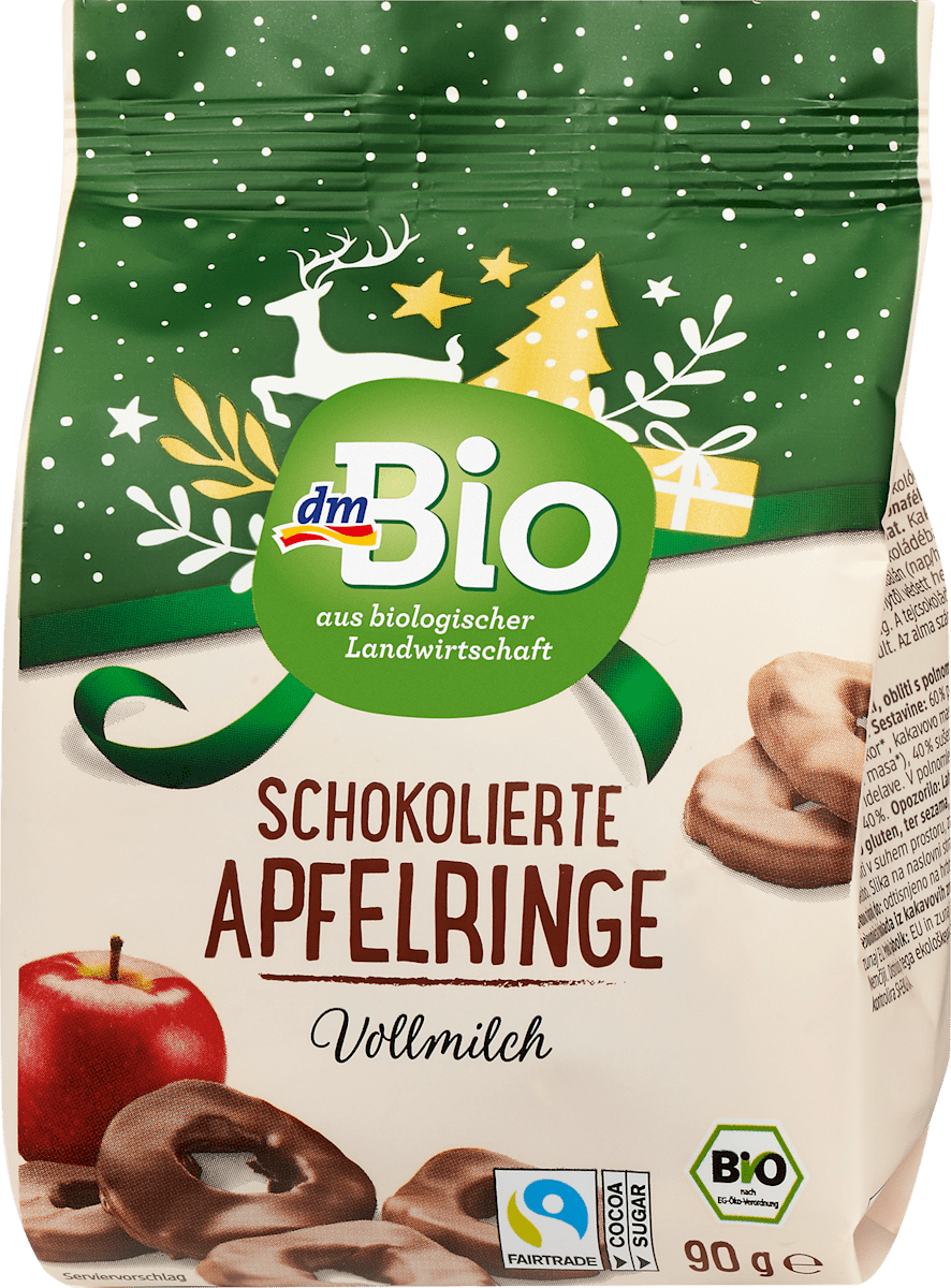 dmBio Schokolierte Apfelringe, Vollmilch, 90 g dauerhaft günstig online ...