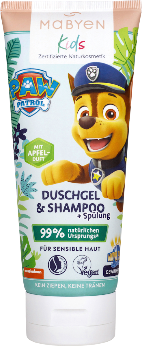 Mabyen Kinder Duschgel, Shampoo & Spülung Paw Patrol Chase 3-in-1, 180 ...