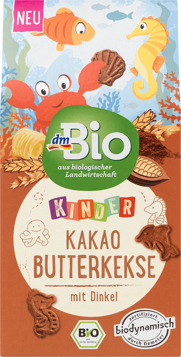 dmBio Kindersnack Kakao Butterkeks Dinkel, ab 3 Jahren, 125 g dauerhaft günstig online kaufen ...