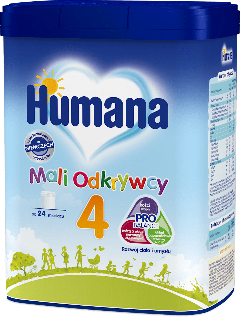 Humana Mleko modyfikowane Mali odkrywcy 4 po 24. miesiącu, 650 g kupuj ...