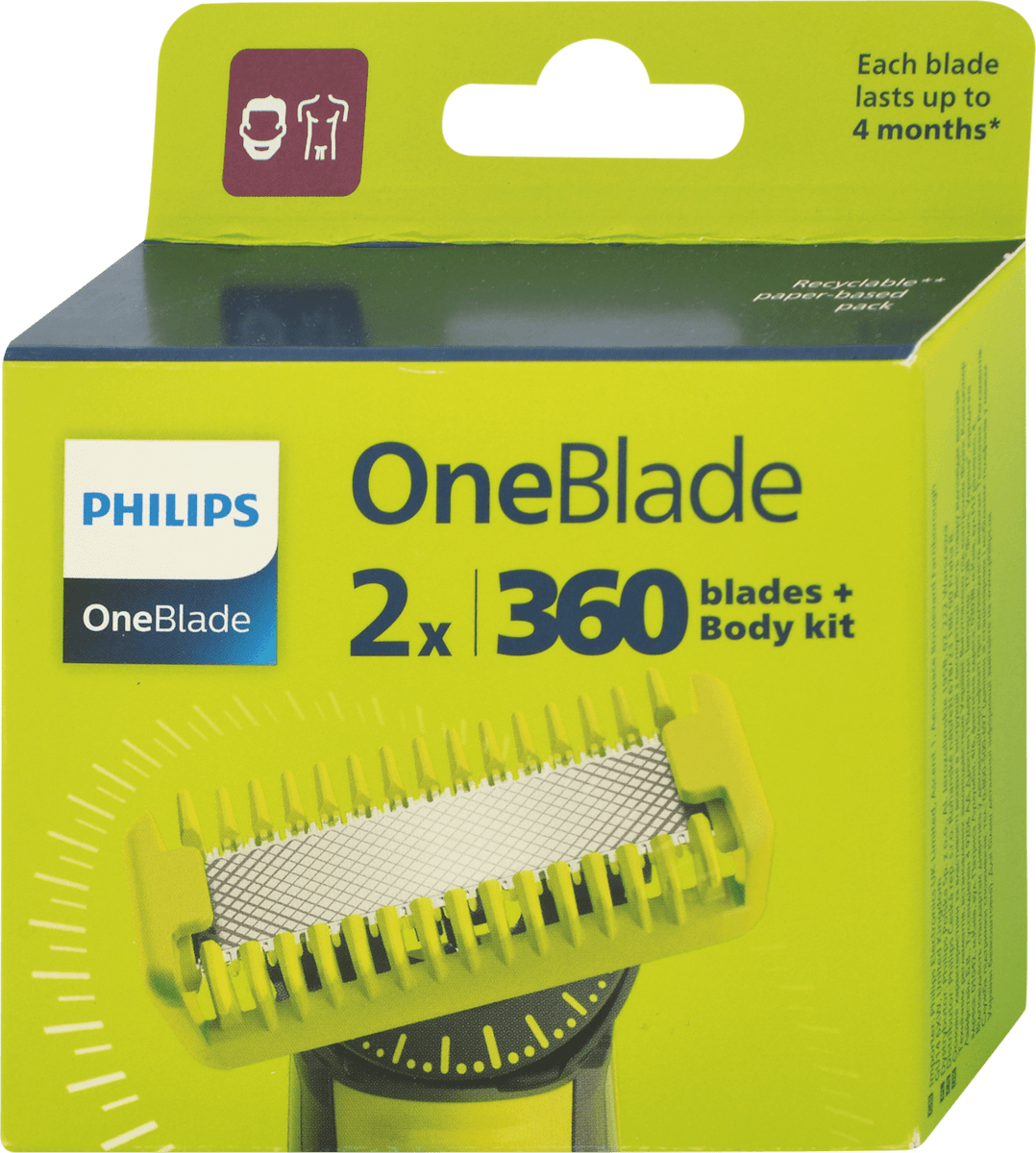 PHILIPS OneBlade Náhradné holiace hlavice OneBlade 360 blades + Body ...