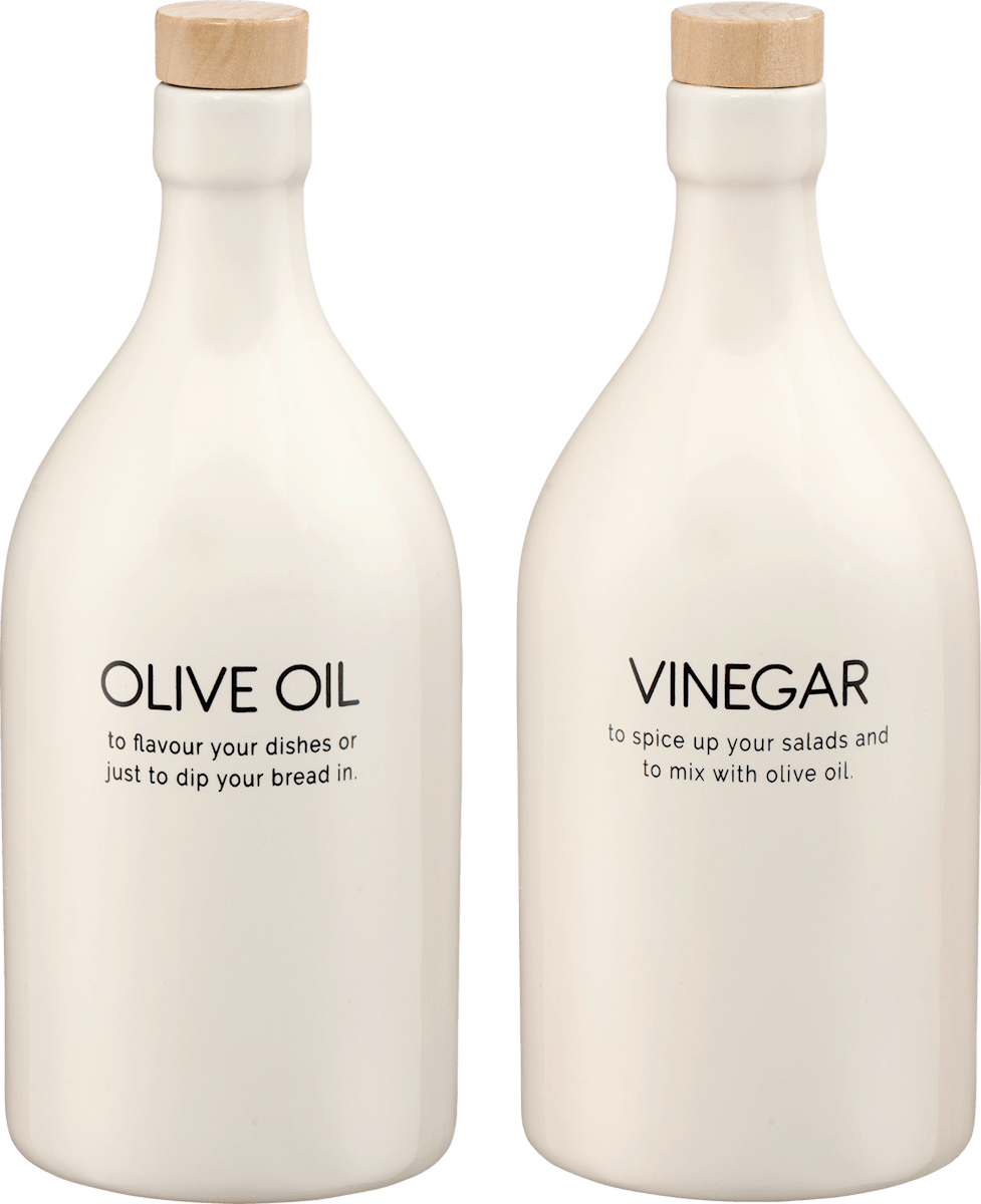 Dekorieren & Einrichten Flaschen-Set aus Dolomite für Essig & Öl (8x20 ...