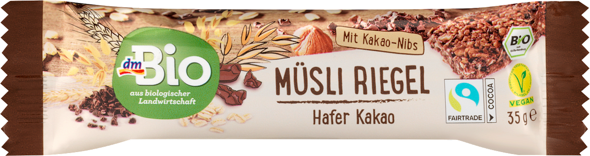 dmBio Musli štanglica - ovas i kakao, 35 g | dm.rs