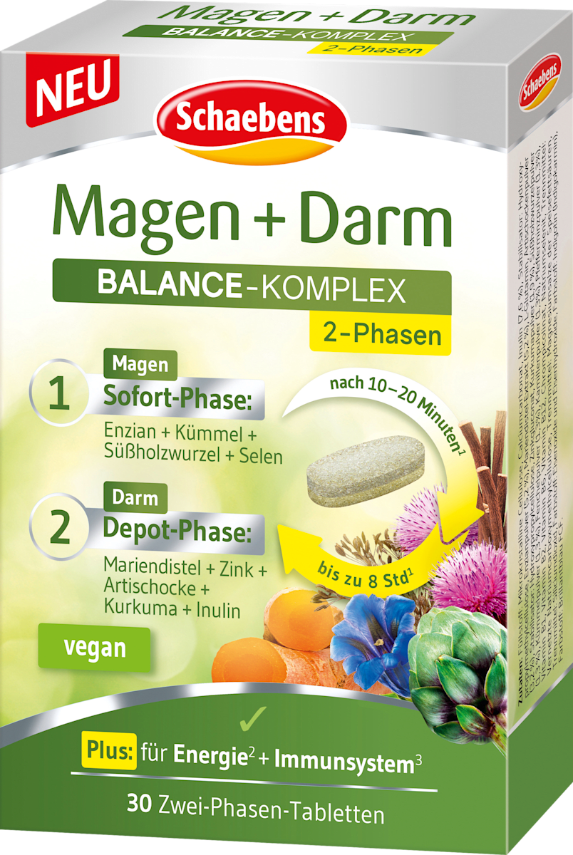 Schaebens Magen + Darm Balance-Komplex Tabletten 30 St, 46,5 g ...
