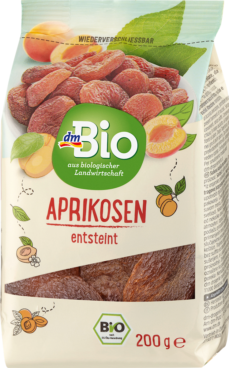 dmBio Bio marelice, sušene in izkoščičene, 200 g | dm.si