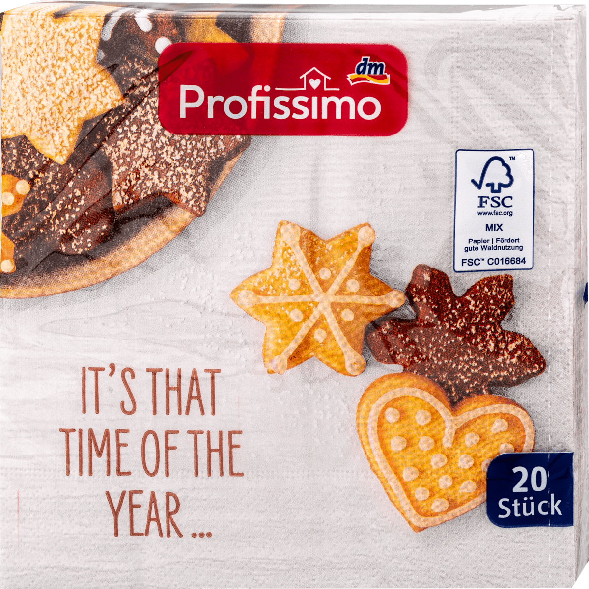 Profissimo Servietten Kekse (33x33 cm), 20 St | dm.at