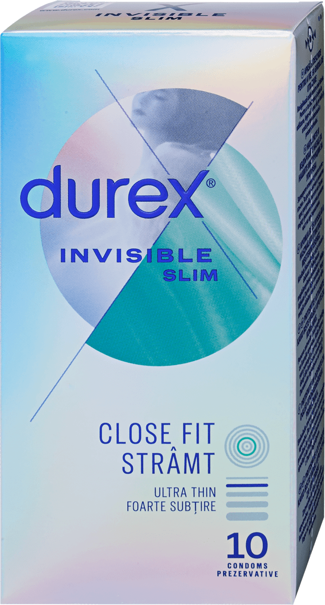 Durex Óvszer Invisible Slim Close Fit, 10 db | dm.hu