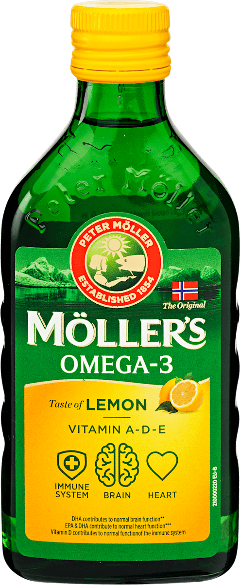 MÖLLER'S Omega-3 halolaj citrom ízesítéssel, 250 ml | dm.hu