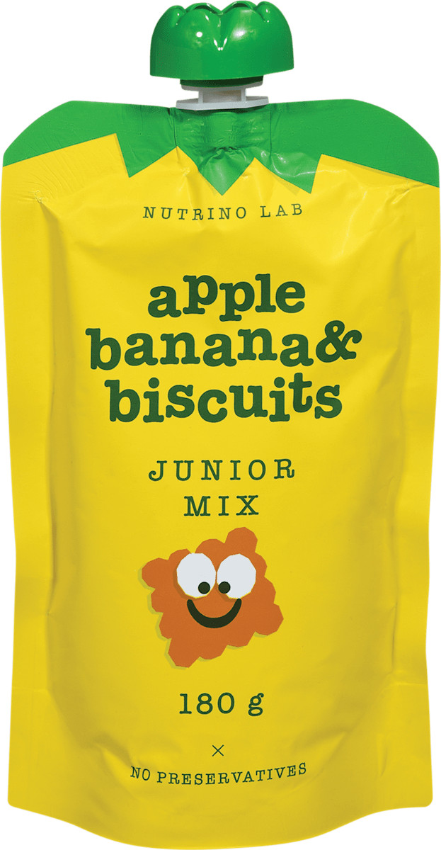 Nutrino Lab Sadna kaša Junior Mix z jabolkom, banano in piškotom, 180 g ...