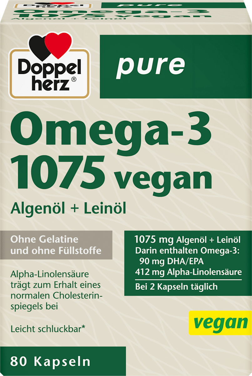 Doppelherz Omega-3 1075 vegan 80 St, 61,2 g dauerhaft günstig online ...