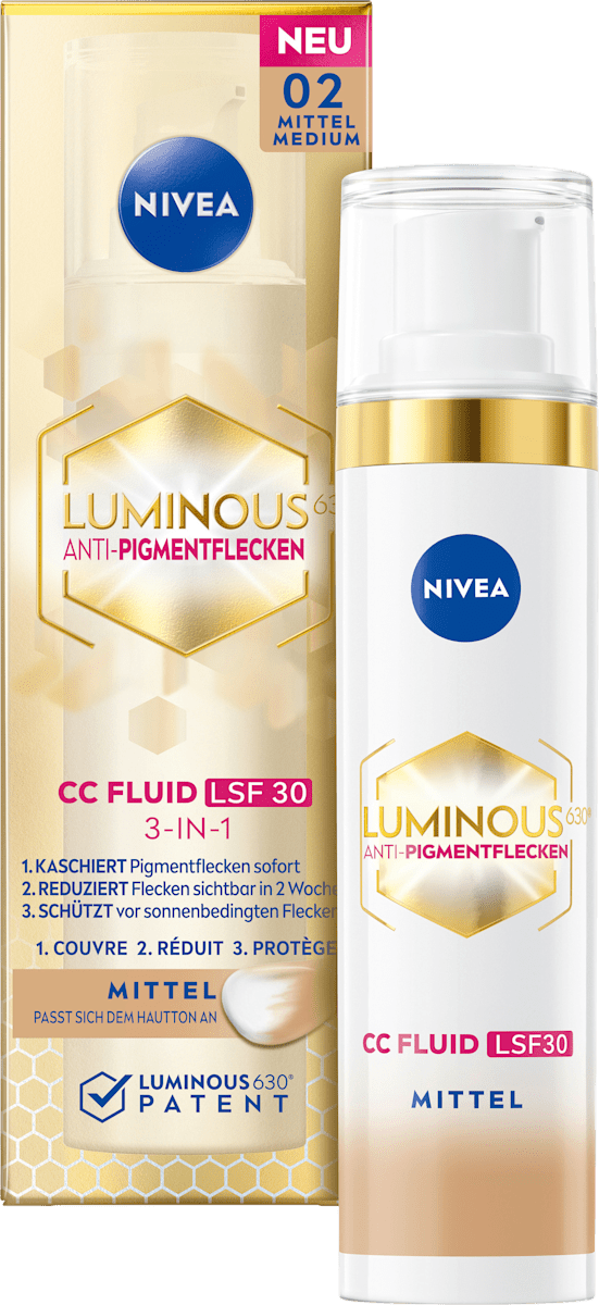 NIVEA CC Creme Luminous 630 Getöntes Fluid MIttel LSF 30, 40 ml ...