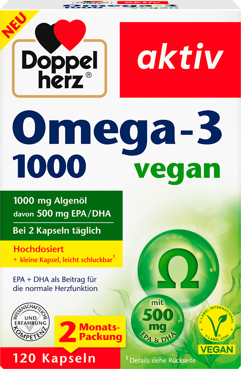 Doppelherz Omega-3 1000 Kapseln 120 St, 85,9 g dauerhaft günstig online kaufen | dm.de