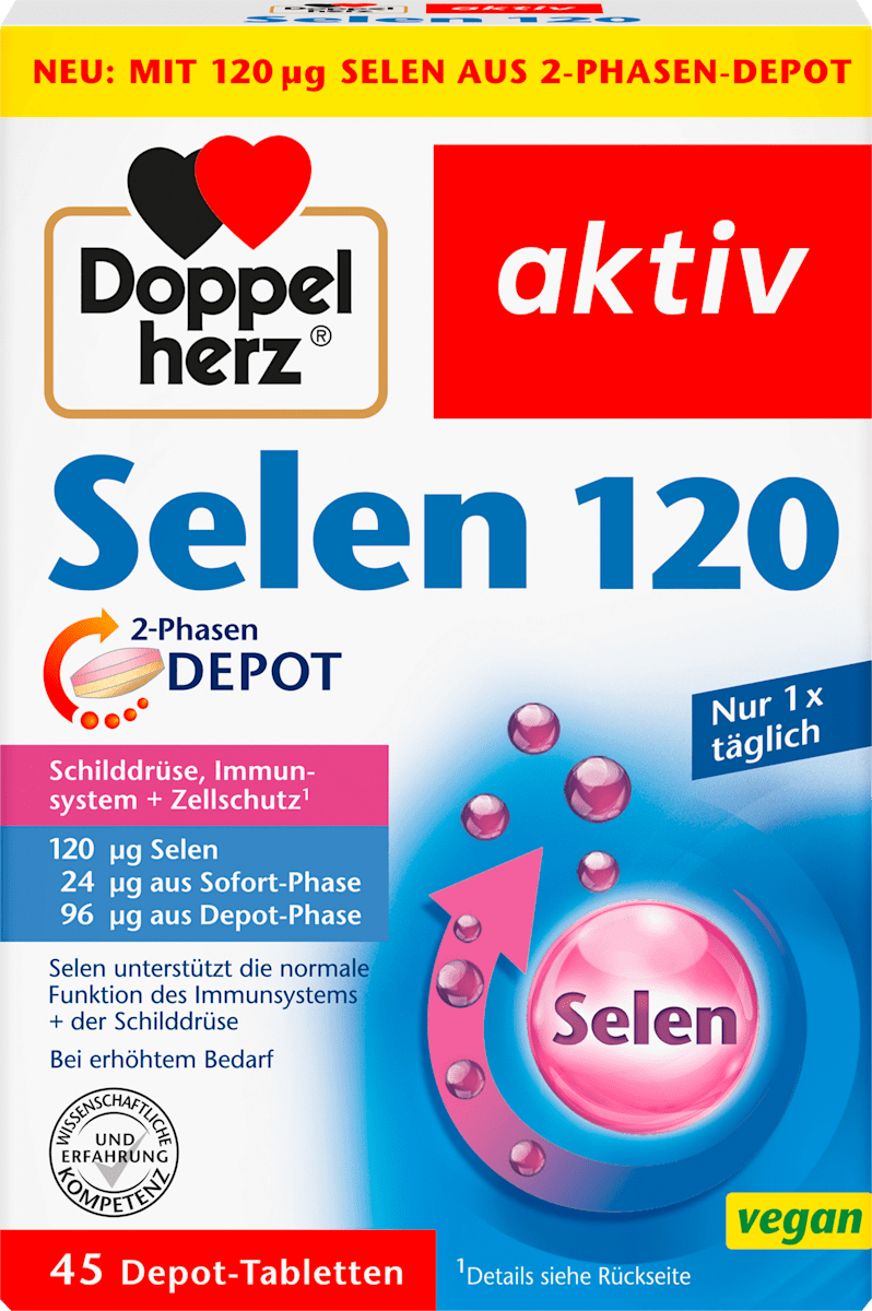 Doppelherz Selen 120 Depot Tabletten 45 St, 34,2 g dauerhaft günstig online kaufen | dm.de