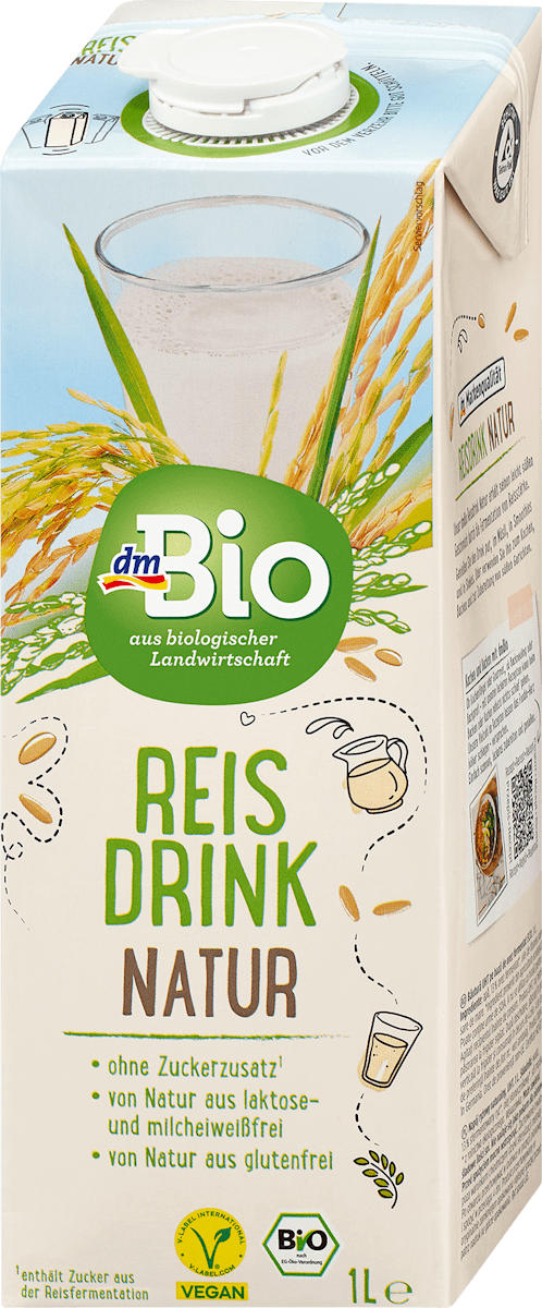 dmBio Bevanda Bio di riso al naturale, 1 l | dm Italia