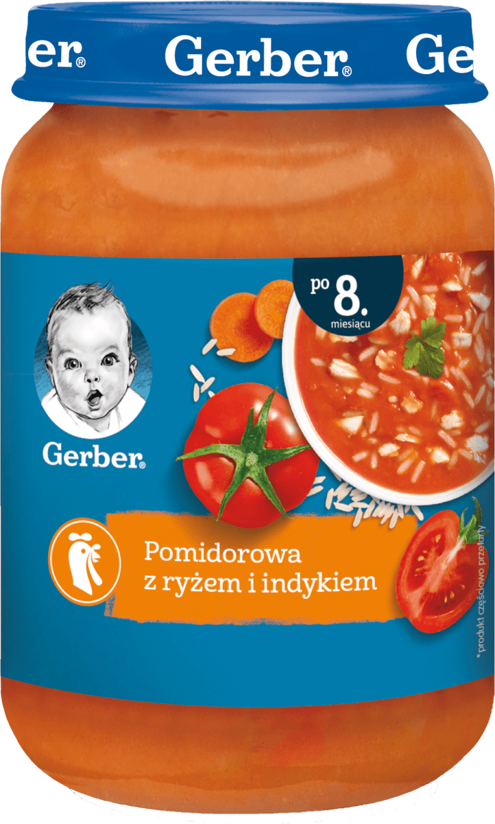 Gerber Zupka pomidorowa z ryżem i indykiem, 190 g kupuj w zawsze korzystnych cenach | dm.pl