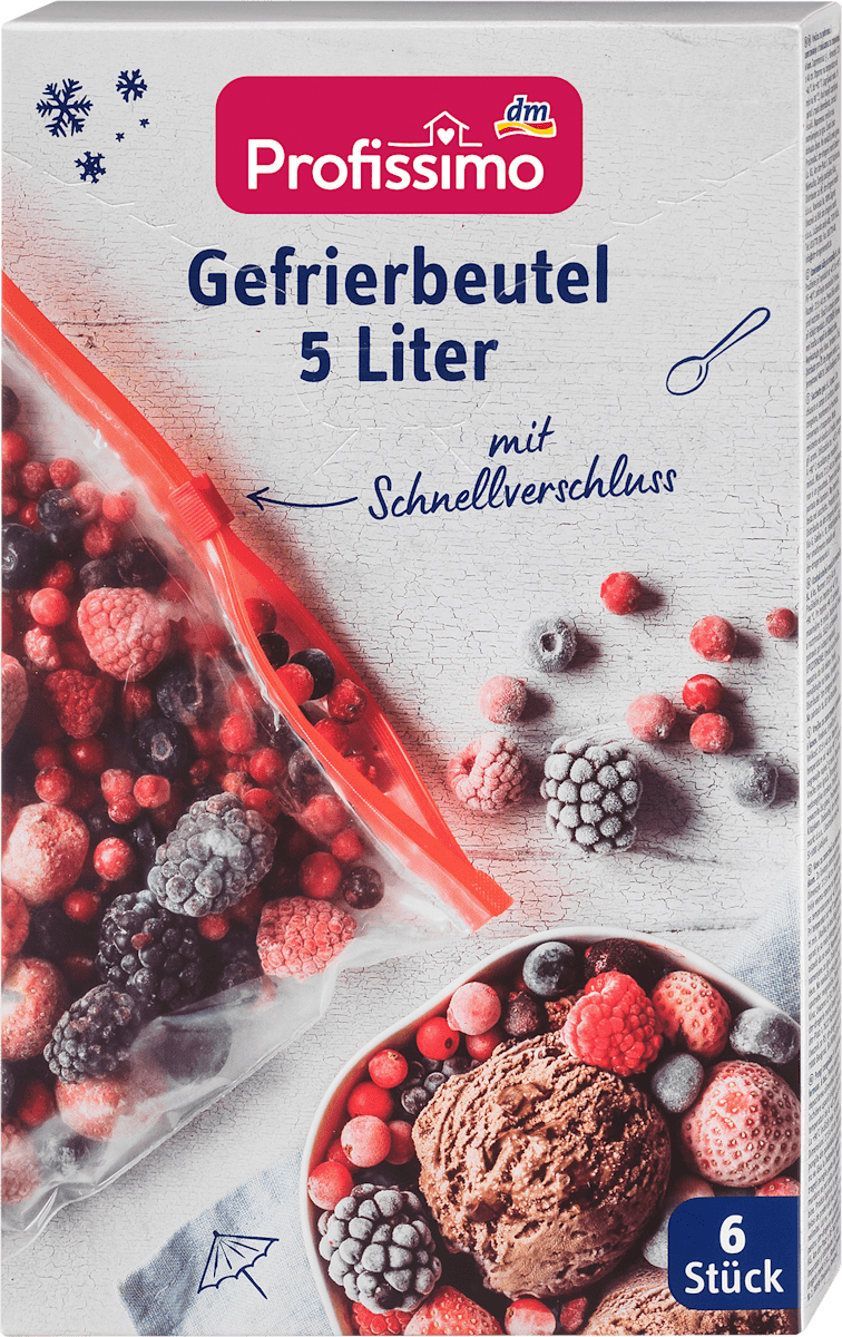Profissimo Vrečke za zamrzovanje Quick'n Fresh z zapiralom, 5 L, 6 kos | dm.si