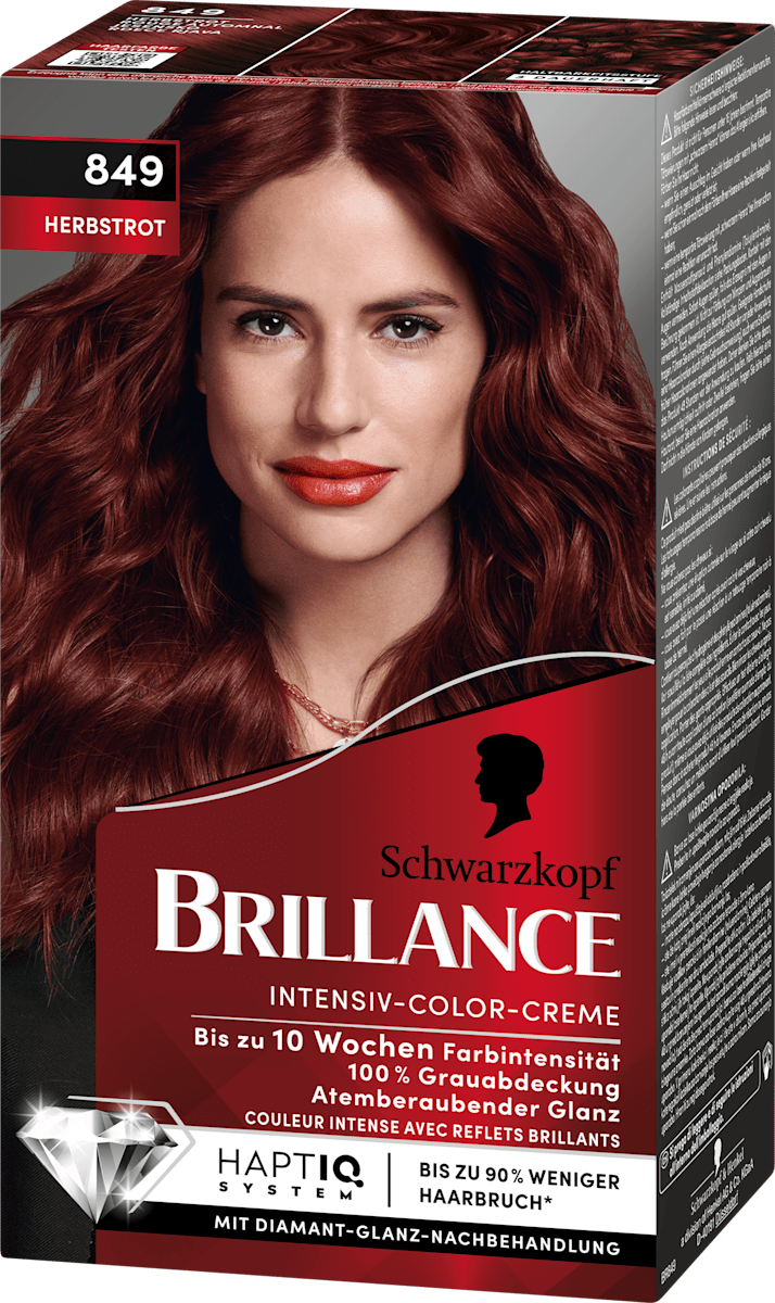 Schwarzkopf Brillance Barva za lase 849 Jesensko rdeče rjava, 1 kos | dm.si