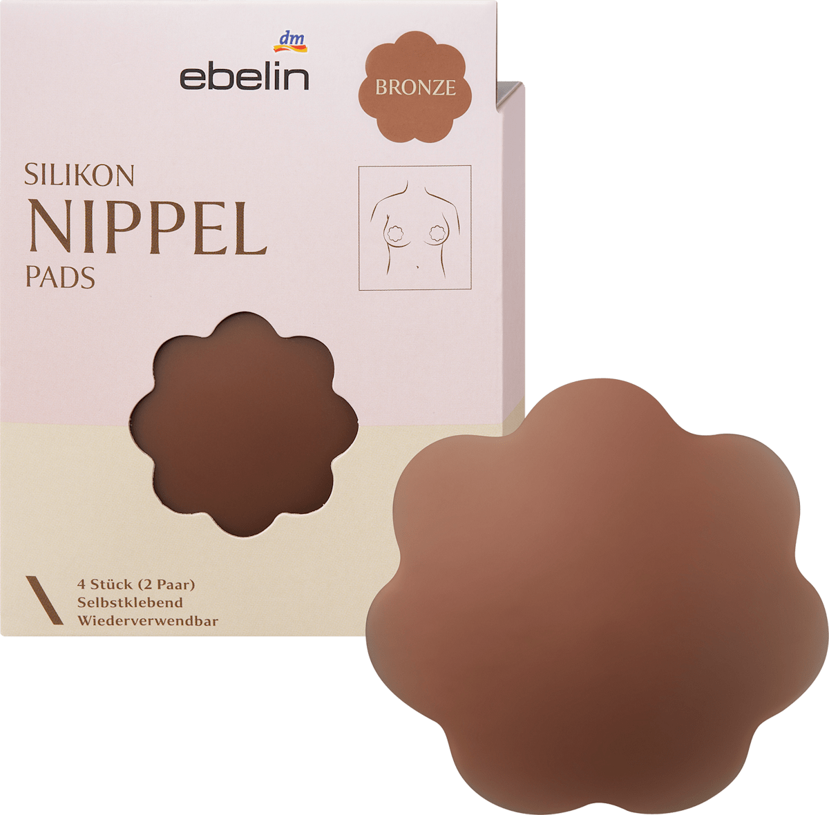 ebelin Silikon-Nippelpads Bronze (2 Paar), 4 St | dm.at