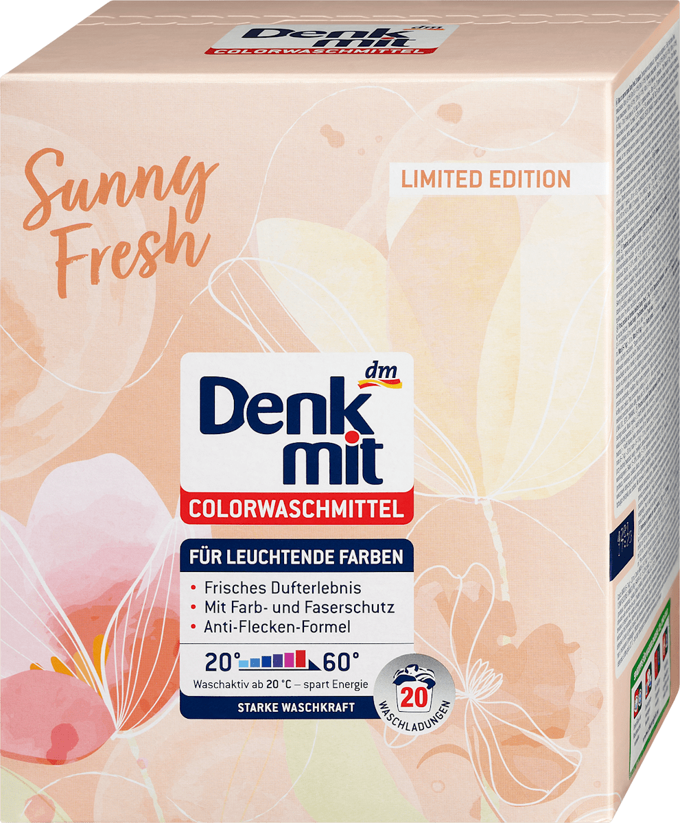 Denkmit Colorwaschmittel Pulver Sunny Fresh, 20 Wl dauerhaft günstig ...