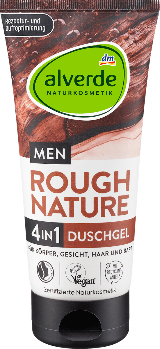 alverde NATURKOSMETIK MEN Gel de duș 4in1 Rough Nature, 200 ml | dm.ro