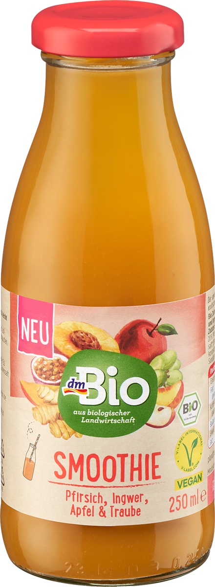 dmBio Bio smoothie z breskvijo, ingverjem, jabolkom in grozdjem, 250 ml ...
