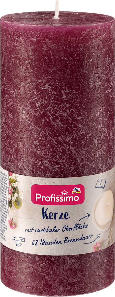 Profissimo Rustik Stumpenkerze 160/68 mm - Pflaume, 1 St | dm.at